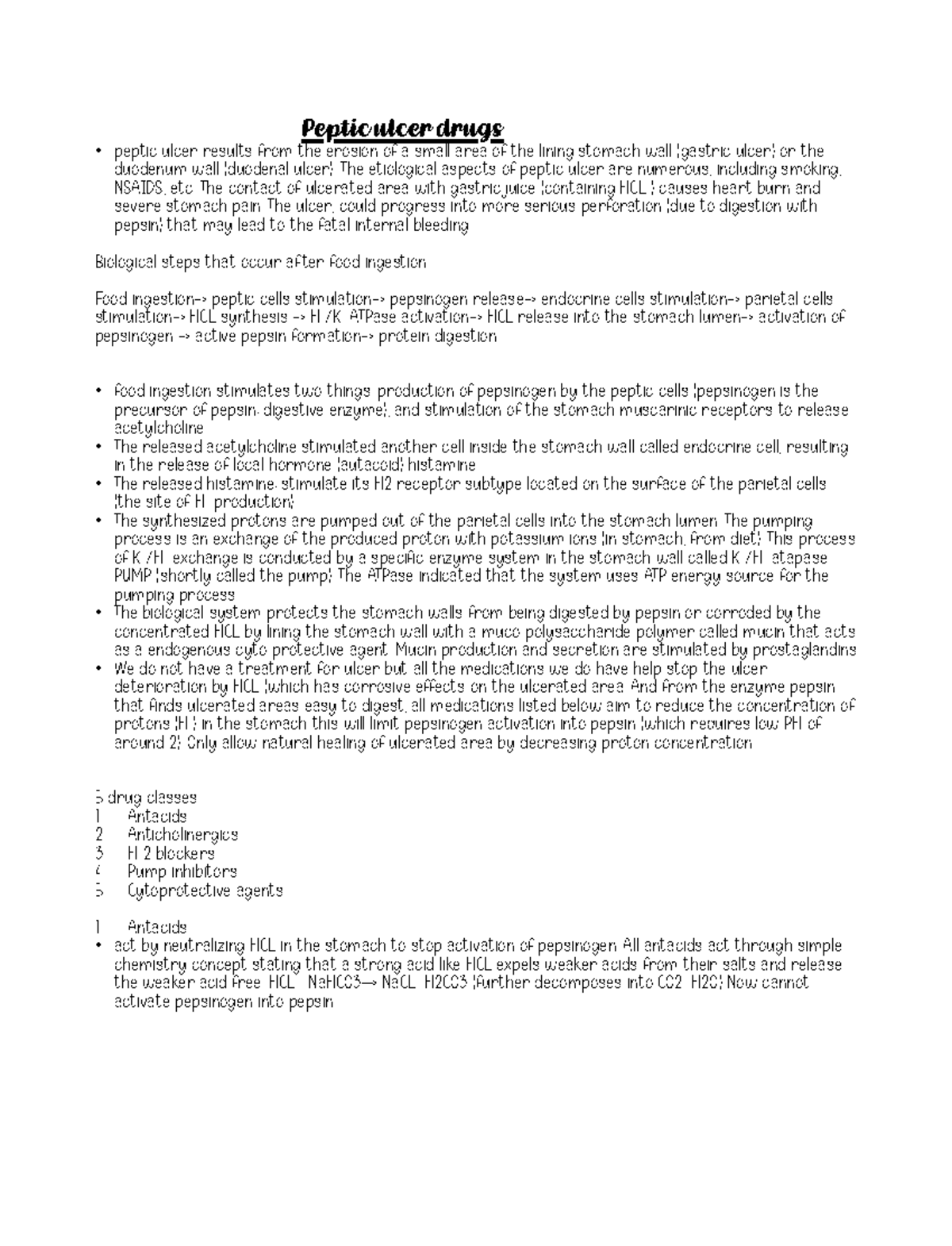 Peptic ulcer drugs - Peptic ulcer drugs • peptic ulcer results from the ...