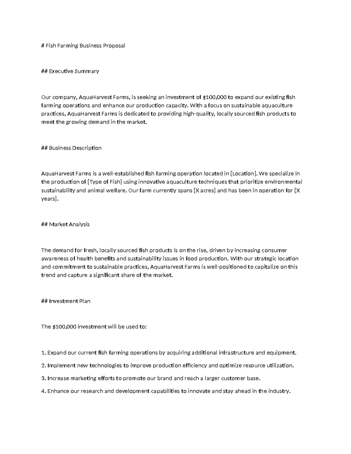 Sample of business proposal for - Fish Farming Business Proposal ...