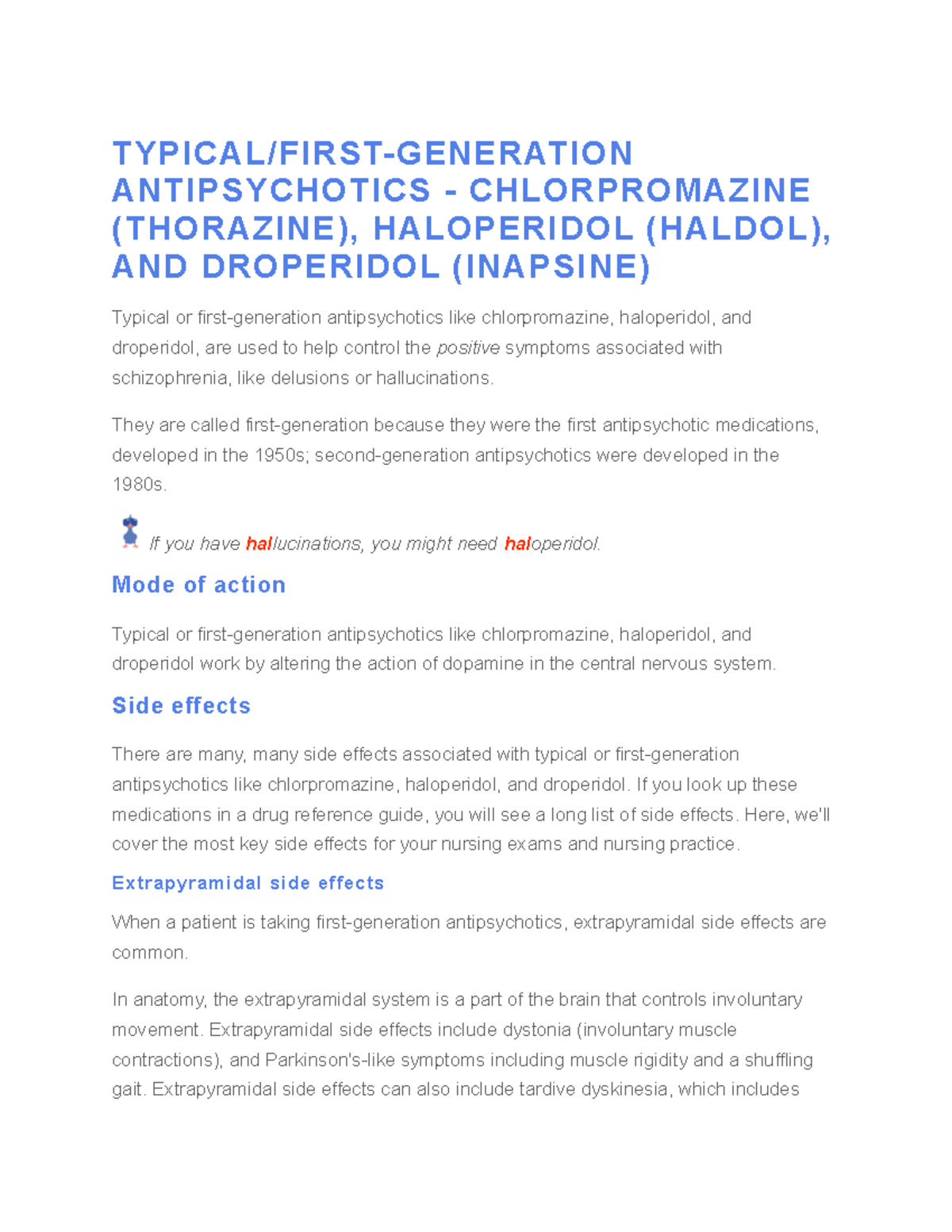 Unit 4 Atypical and Typical MH - TYPICAL/FIRST-GENERATION ...