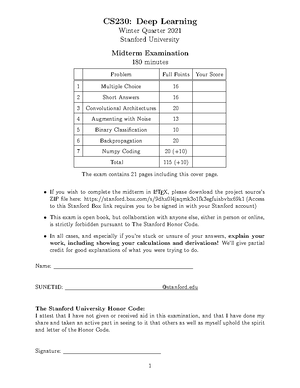 Cs230exam fall20 soln - fall 2020 final exam cs230 standford university ...
