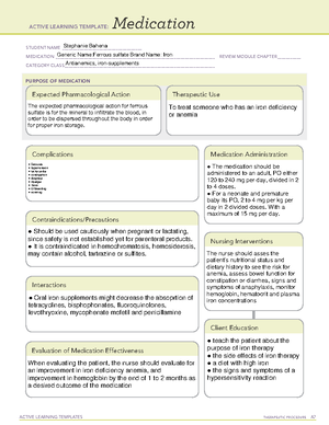 Gabapentin - Medication ATI - ACTIVE LEARNING TEMPLATES THERAPEUTIC ...