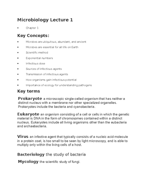 Bio 222 - microbiology - Bio 222 (Microbiology) Introduction: Lecture 1 ...