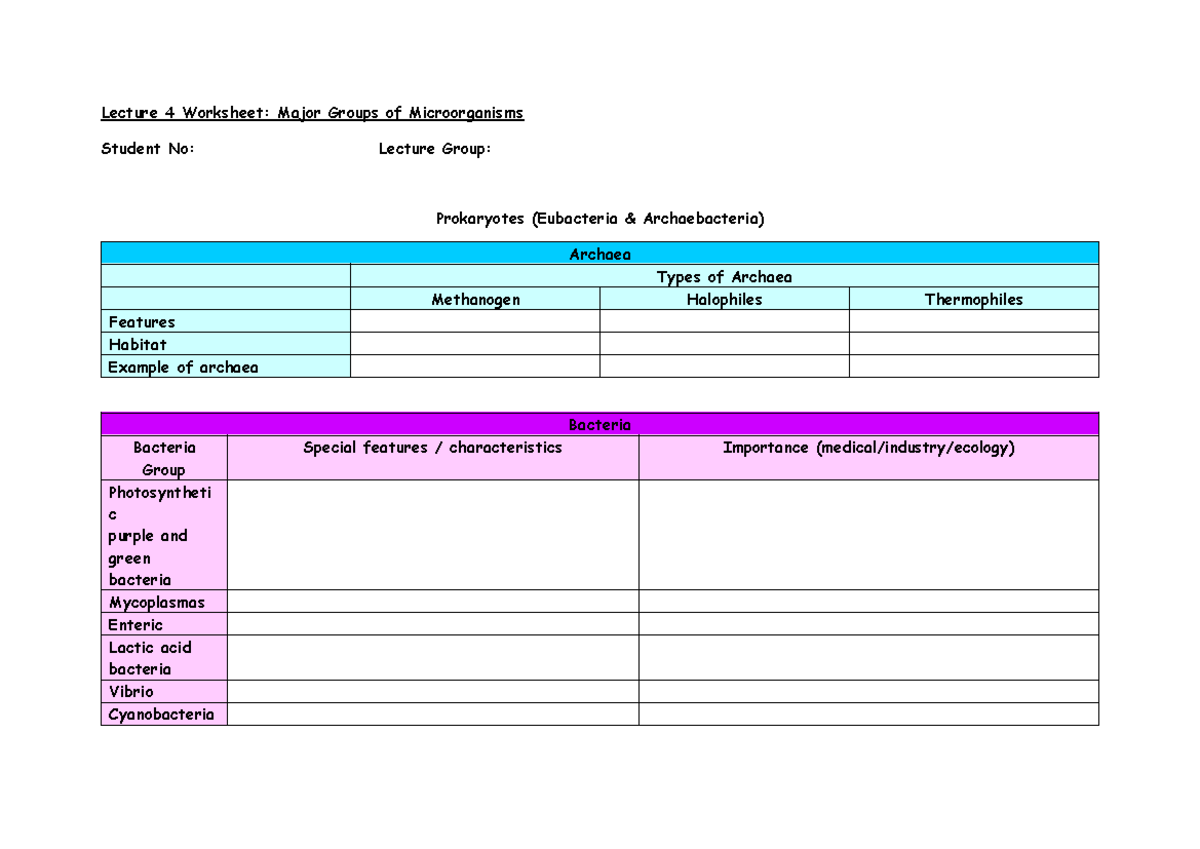 Lecture 4 Worksheet 2024 - Biochemistry / Biokimia - Lecture 4 ...