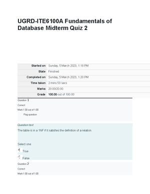 UGRD-ITE6100A Fundamentals of Database Final Lab Quiz 1 - 1. UGRD-ITE6100A-2223T 2. Final Lab ...