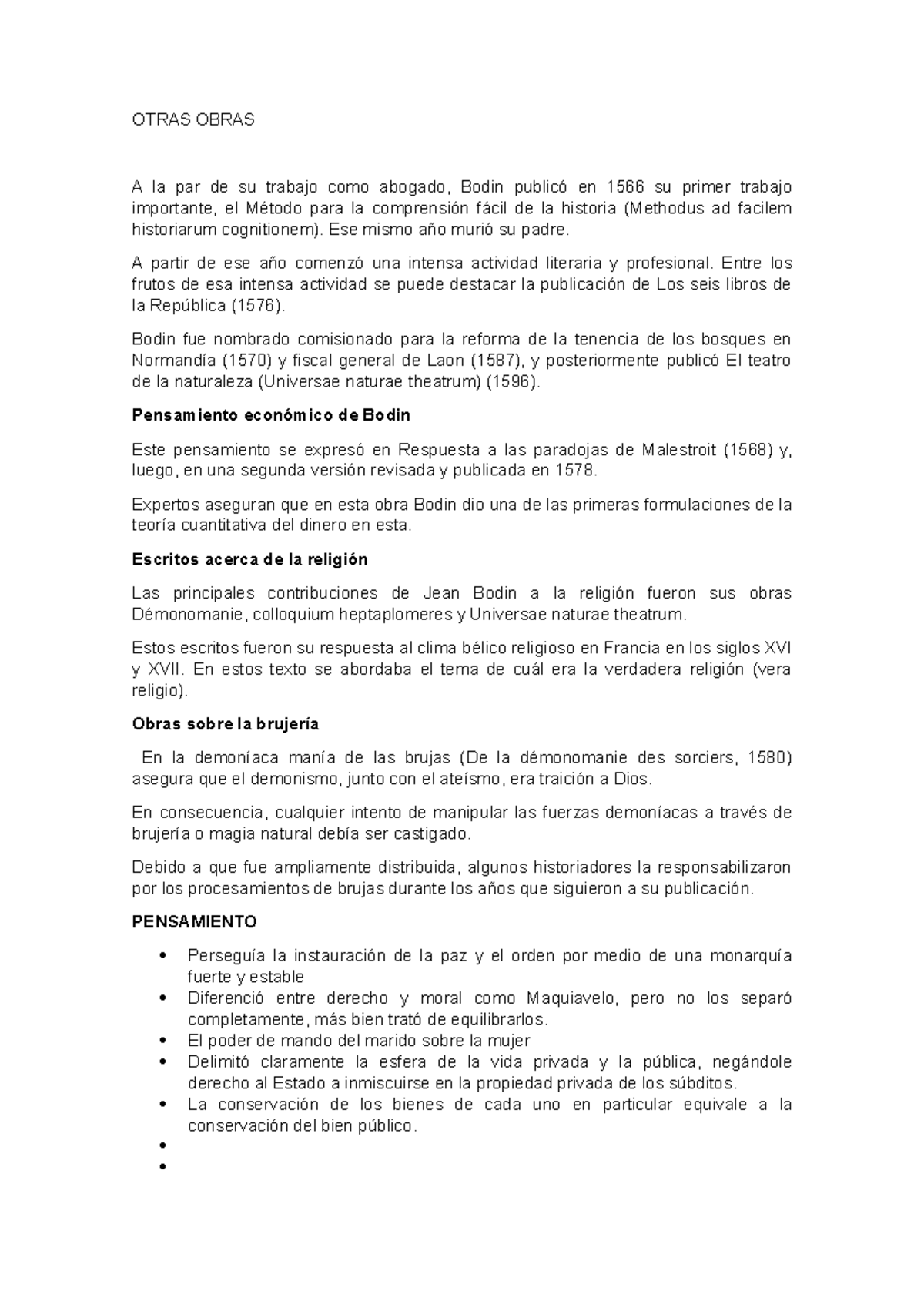Juan bolillo - breve resumen de las principales obras de juan bodino en ...