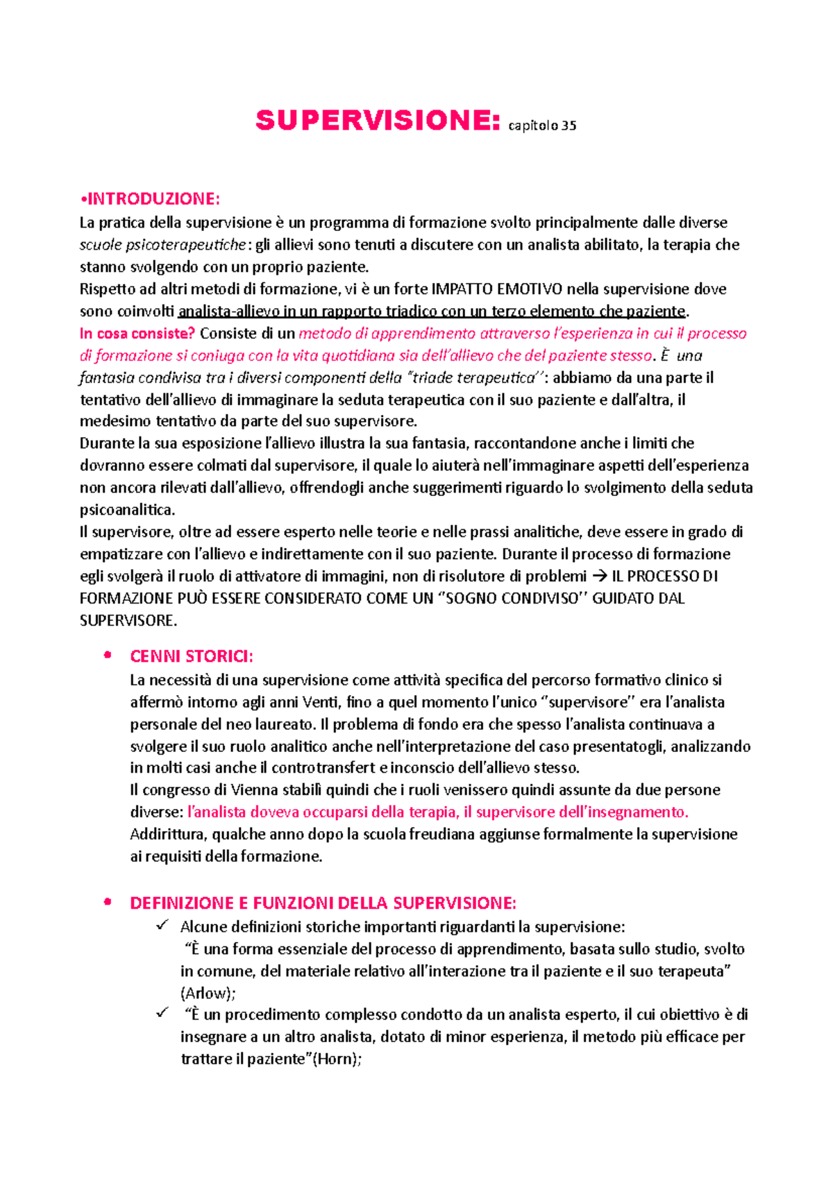 Cap 35 Supervisione - SUPERVISIONE: capitolo 35 INTRODUZIONE: La ...