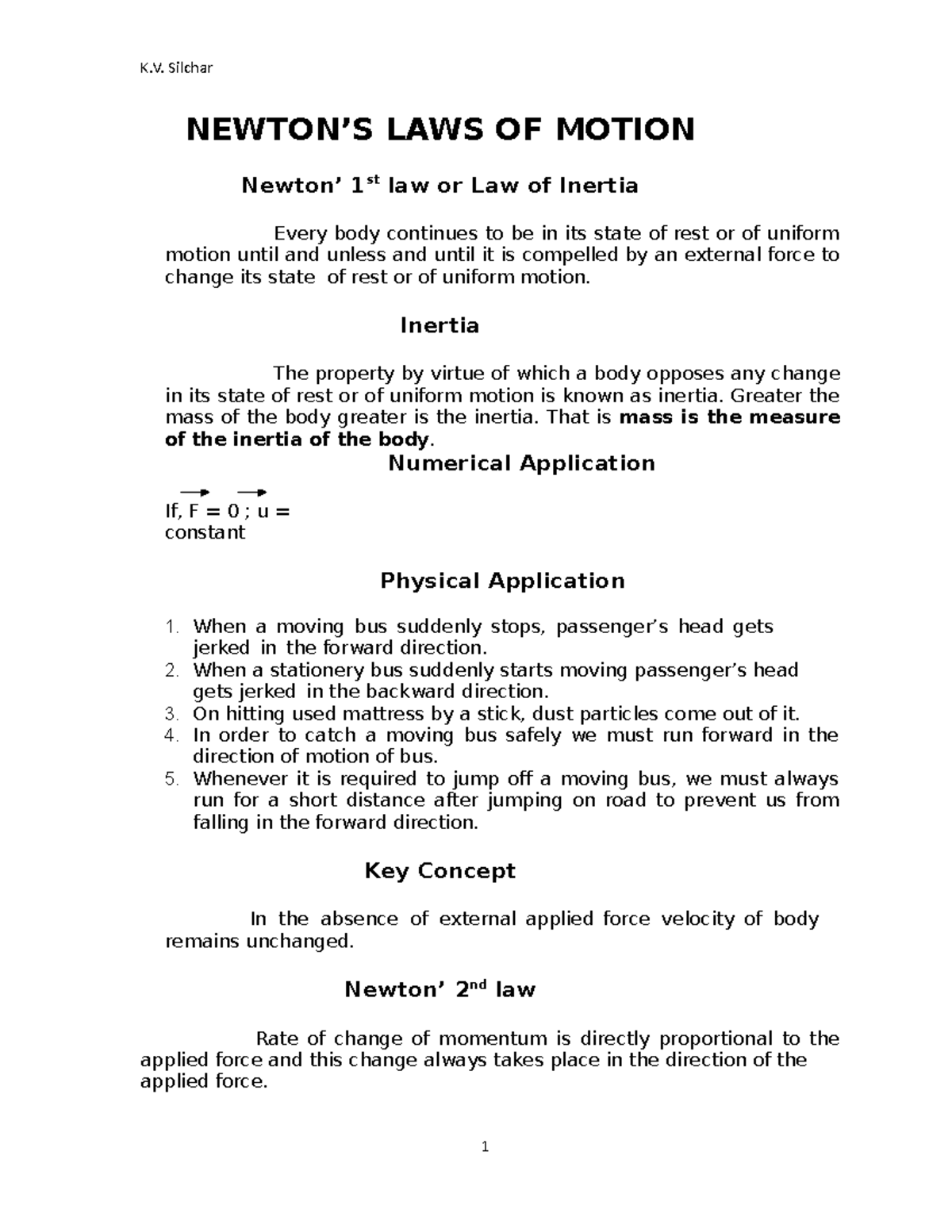 11 physics notes 03 law of motion - Studocu