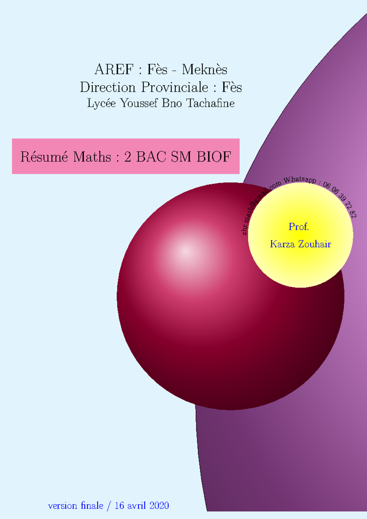 Résumé math bac sm biof - AREF : Fès - Meknès Direction Provinciale ...