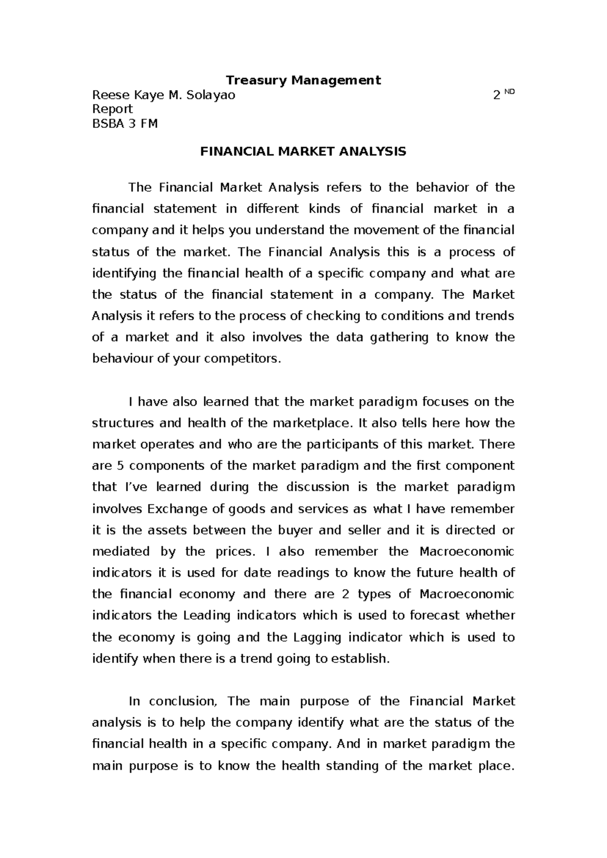 Treasury Management - Treasury Management Reese Kaye M. Solayao 2 ND ...