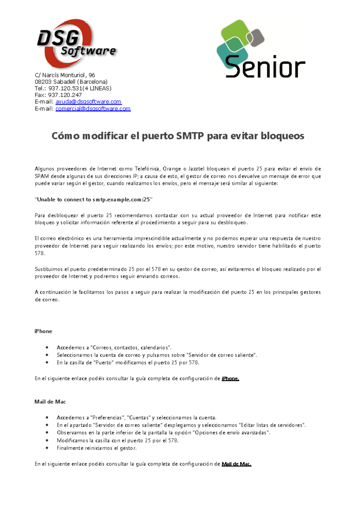 Como modificar puerto SMTP para evitar bloqueos - C/ Narcís Monturiol ...