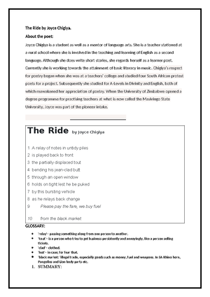 Suggested Answers Poetry Revision Question BANK Grade 12 - INDEX: SEEN ...