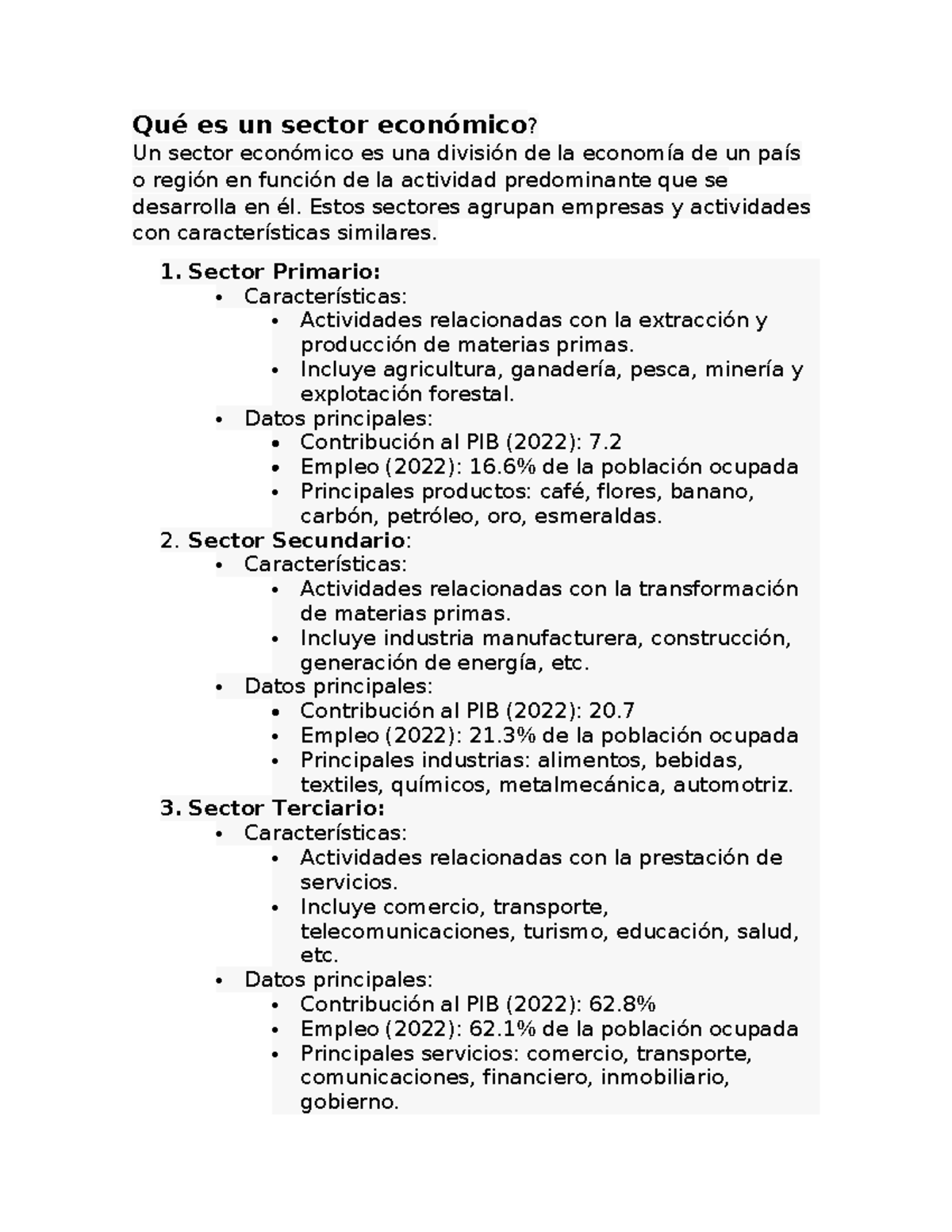 Qué es un sector económico - Qué es un sector económico? Un sector ...