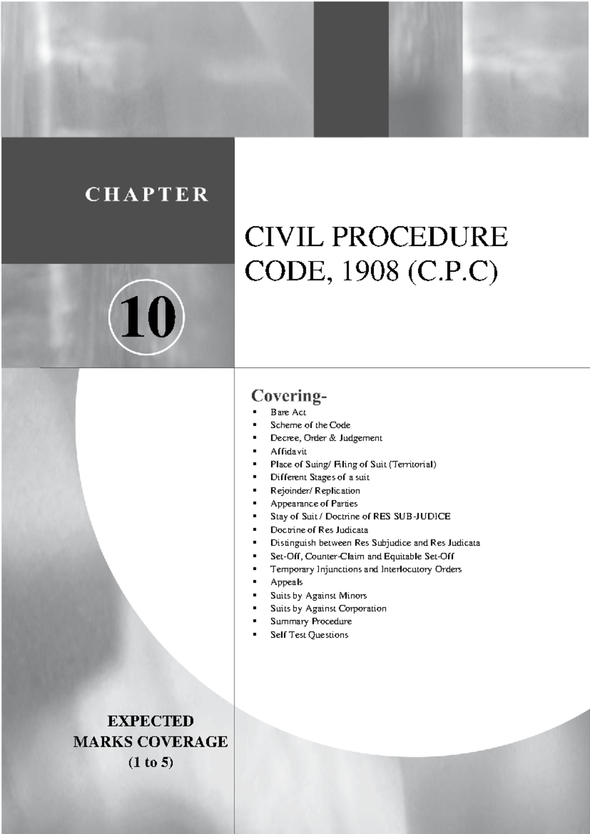 JIGL-cpc-IT - notes - 217 Civil Procedure Code, 1908 EXPECTED MARKS ...