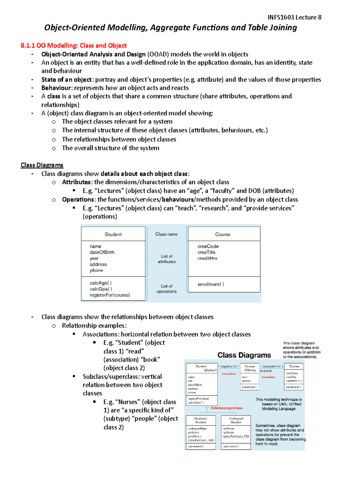 Lecture 8 - OOP, Aggregate Functions, Table Joining - Object-Oriented ...