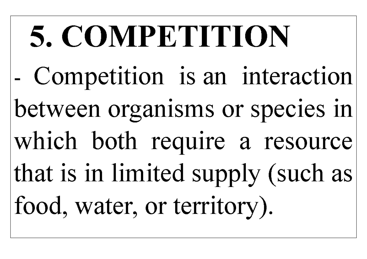 Mutualism - lecture notes - 5. COMPETITION - Competition is an ...