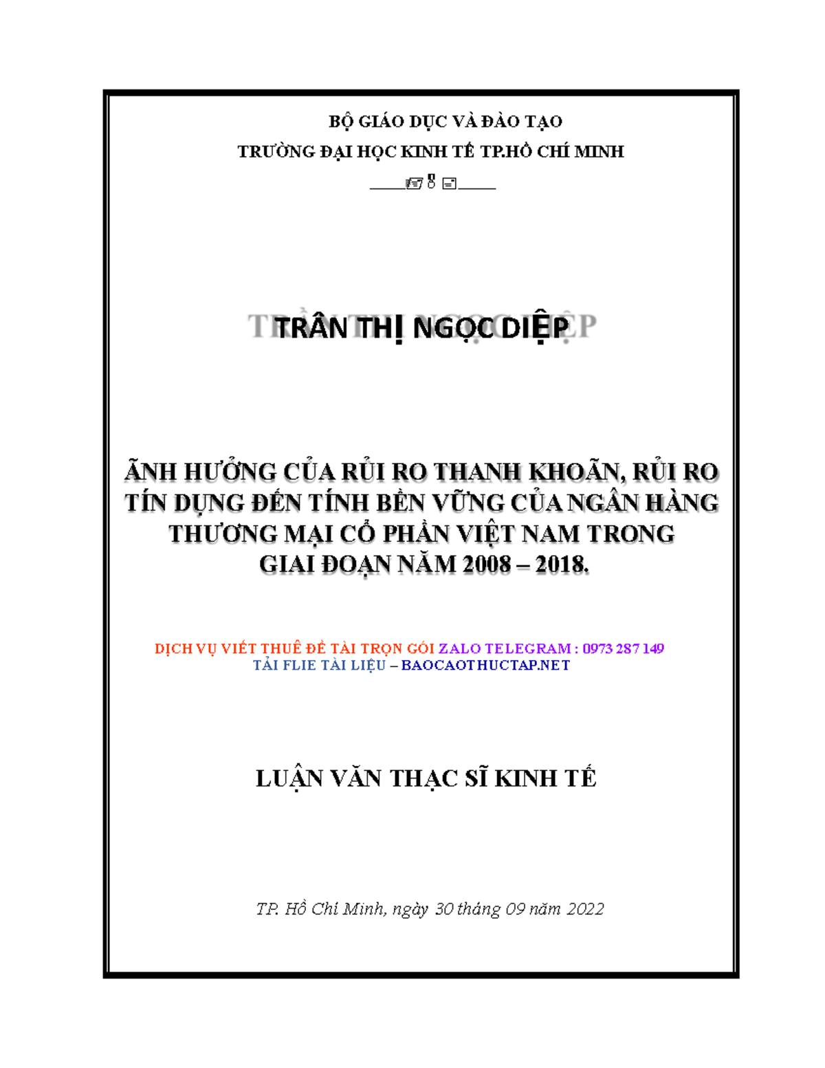 Ảnh Hưởng Của Rủi Ro Thanh Khoản, Rủi Ro Tín Dụng Đến Tính Bền Vững Của ...