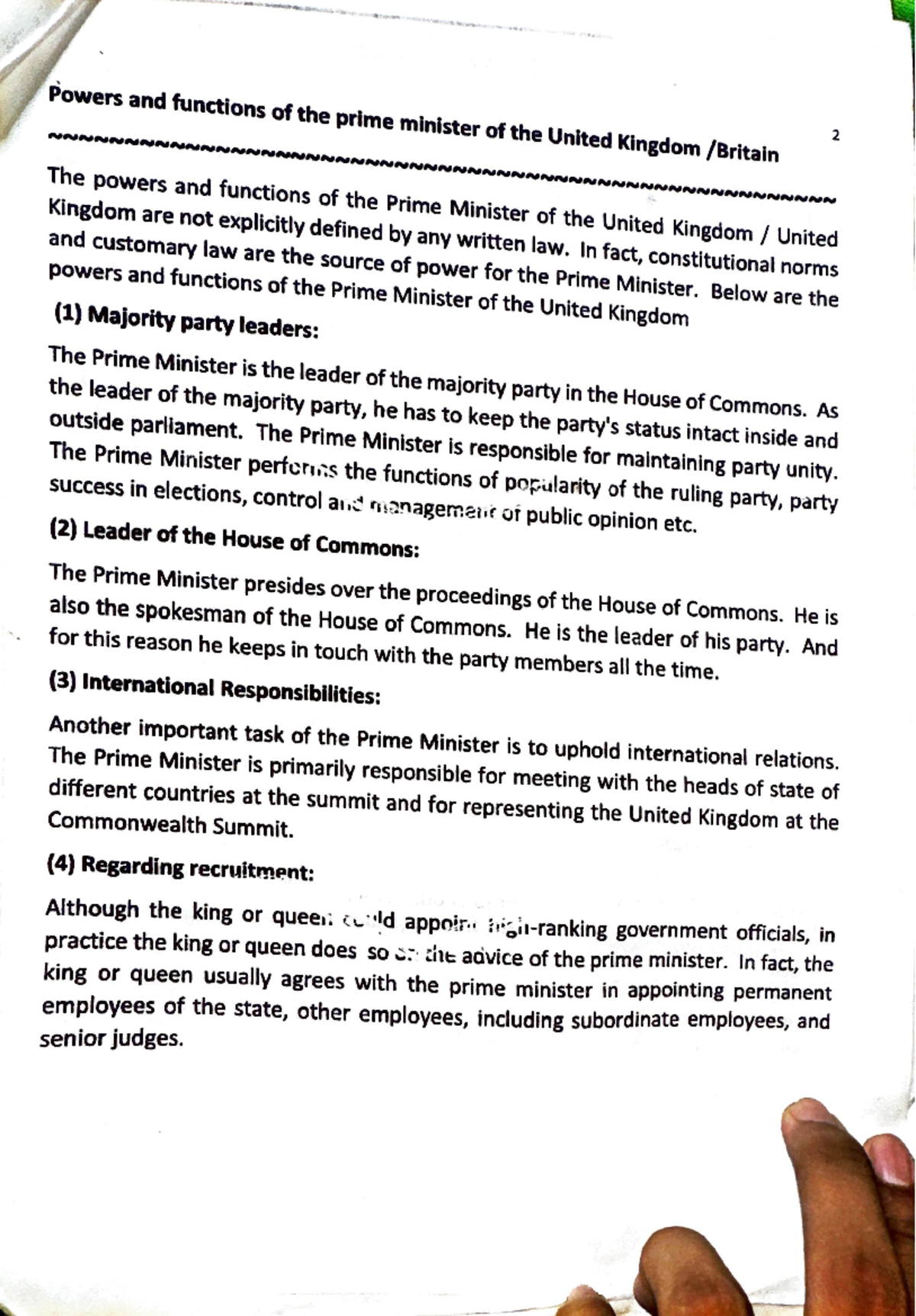 201 - 2 Powers and functions ####### of the prime minister ####### of ...