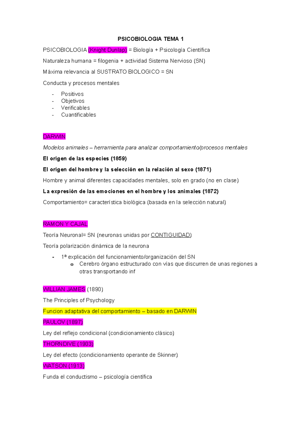 Psicobiologia TEMA 1 - NJNKMLM - PSICOBIOLOGIA TEMA 1 PSICOBIOLOGIA ...