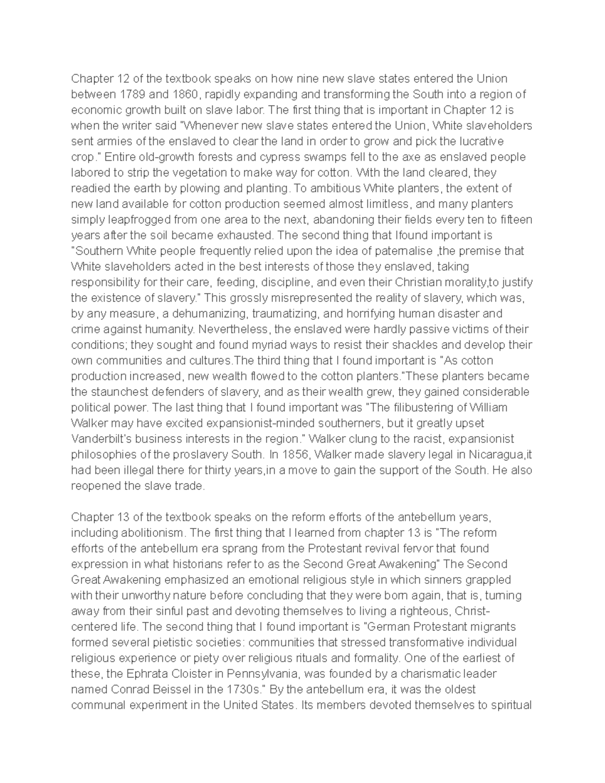 HIs 7 - cccxx - Chapter 12 of the textbook speaks on how nine new slave ...