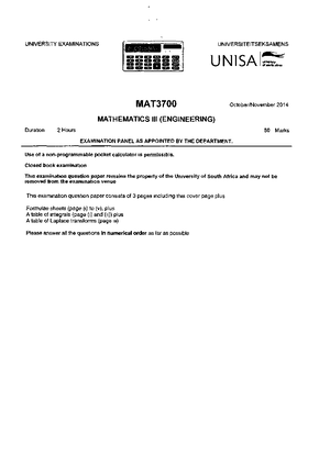 Fluid Mechanics Turbo Machines - STUDY-GUIDE (FMM3701) Contents SECTION ...