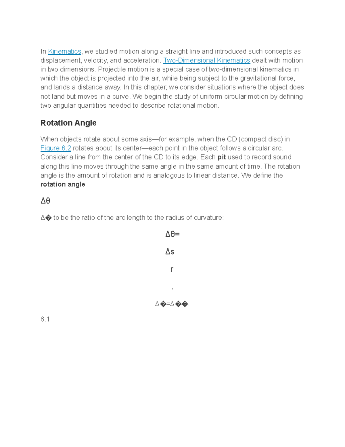 Lesson Note on Rotation and Angular Velocity - In Kinematics, we ...