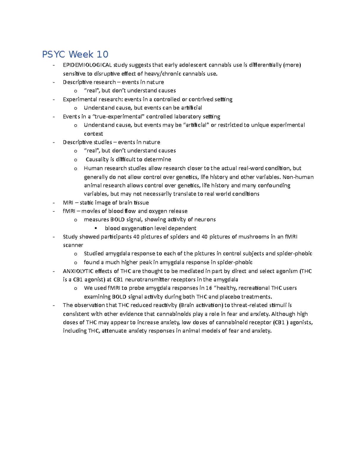 PSYC Week 10 - James Chrobak - PSYC Week 10 EPIDEMIOLOGICAL study ...