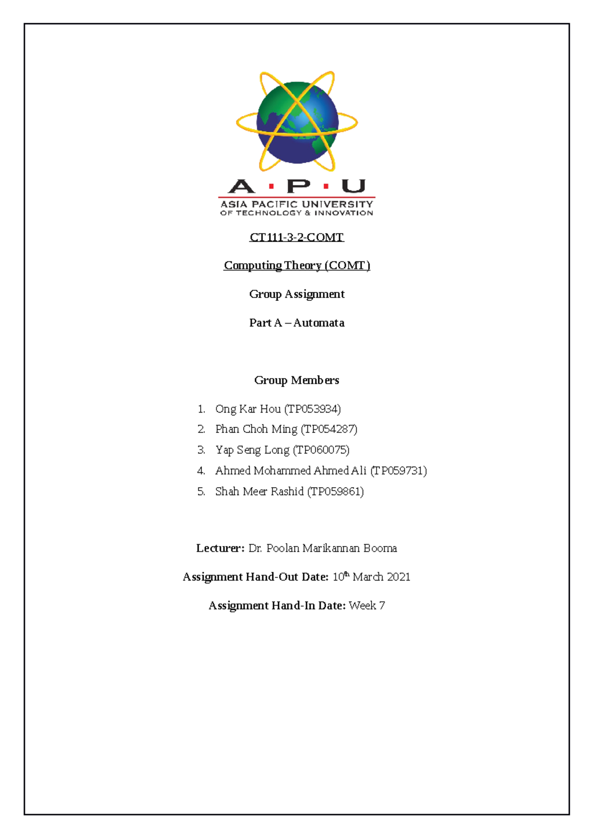 Phyton For - COMT group assignment 2021 - CT111-3-2-COMT Computing ...