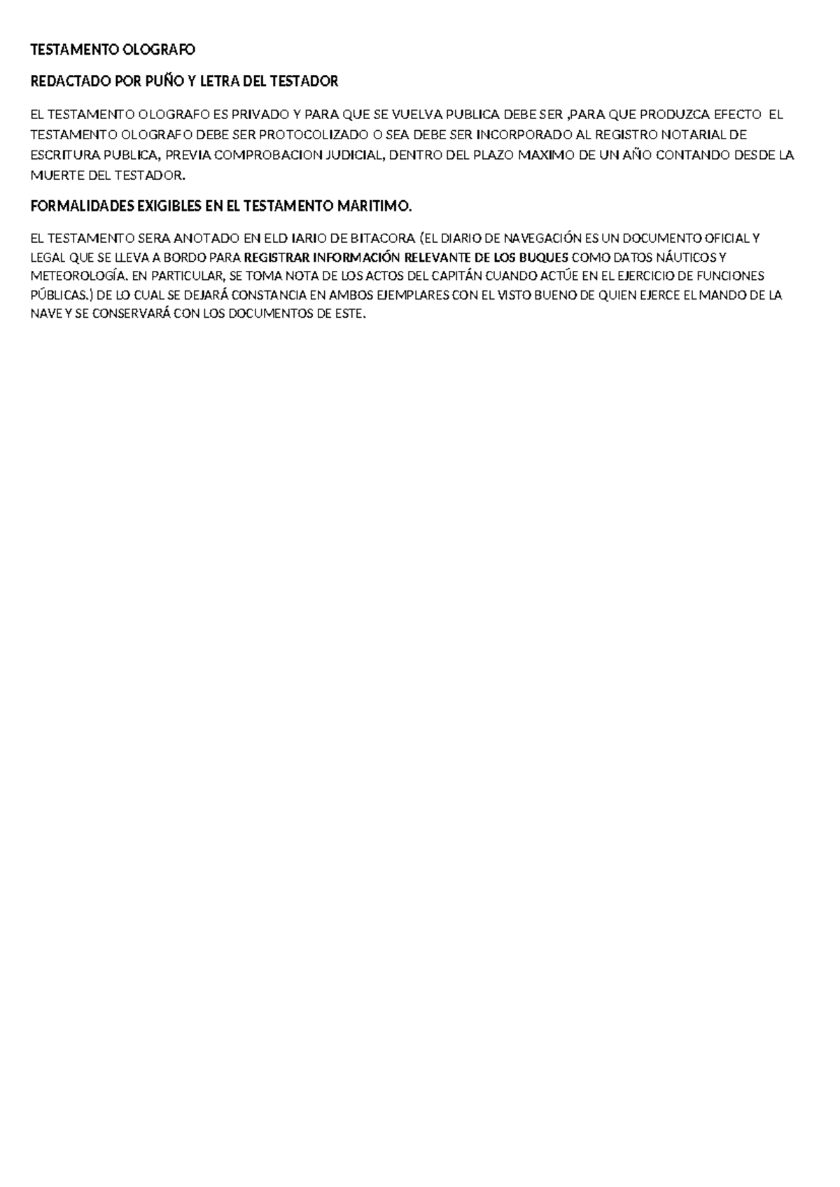 Testamento Olografo - TESTAMENTO OLOGRAFO REDACTADO POR PUÑO Y LETRA ...