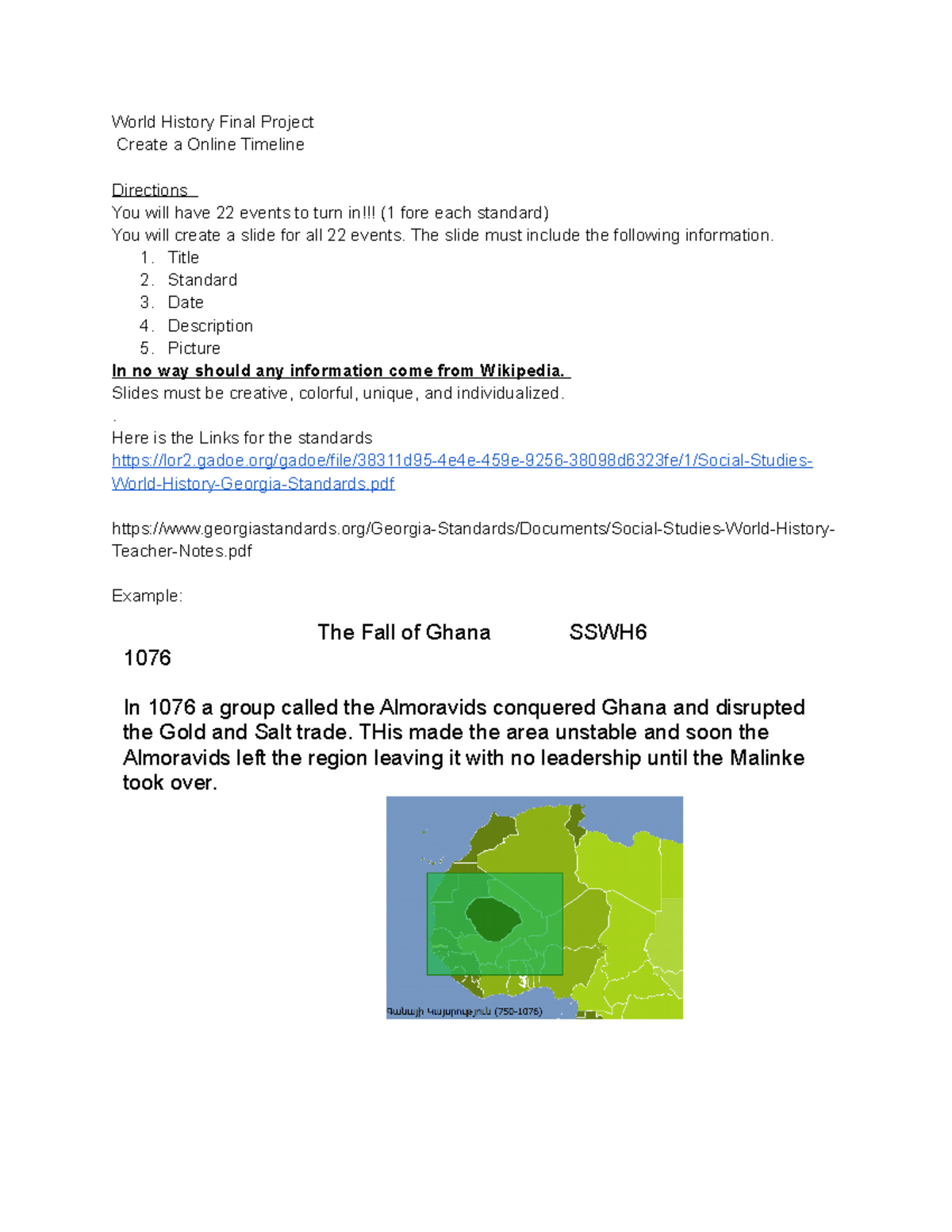 World History Timeline Final - World History Final Project Create a ...