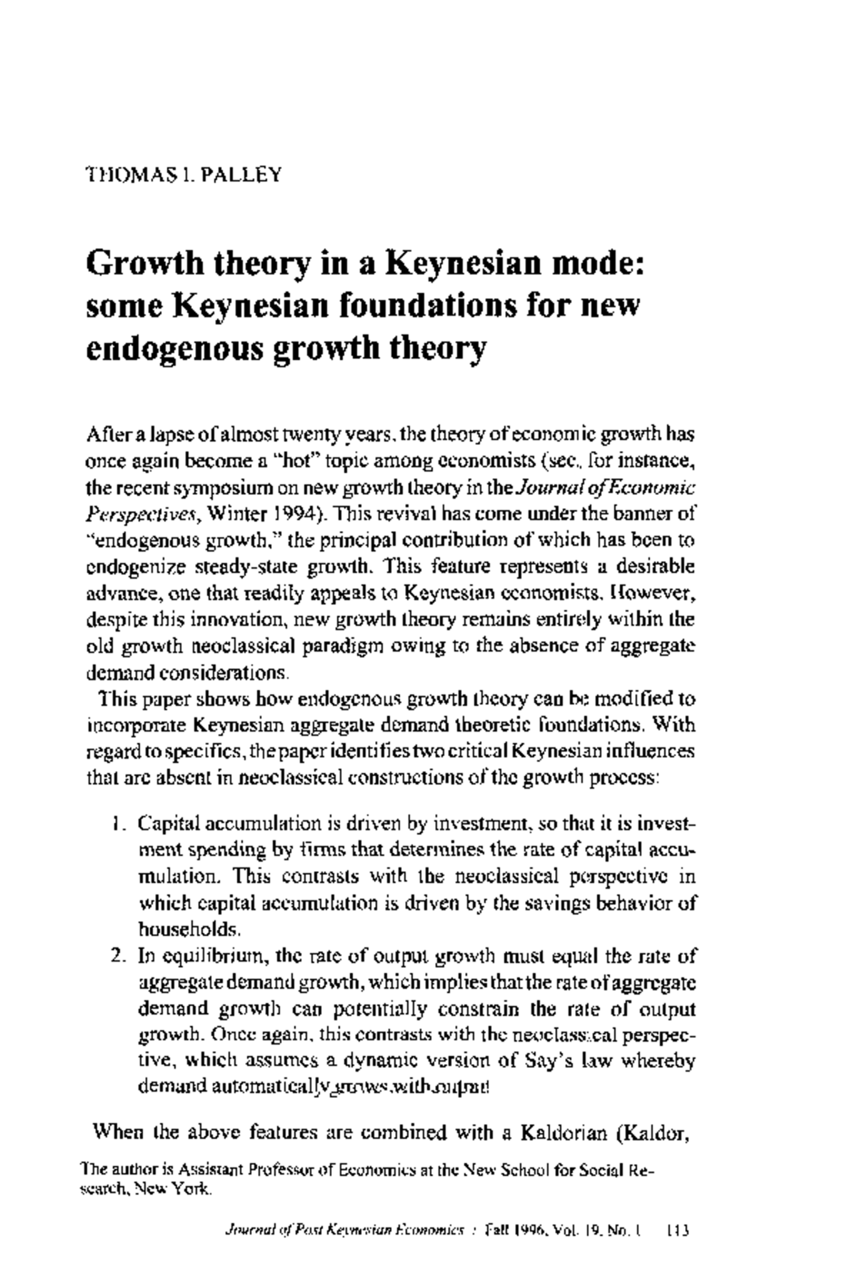 Keynesian Growth Theory - introduction to business finance - JKUAT ...