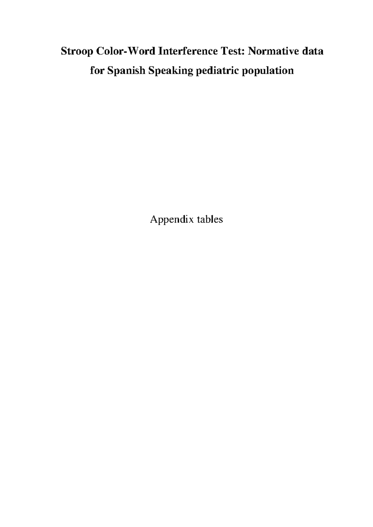 Baremos Stroop Ecuador - Stroop Color-Word Interference Test: Normative ...