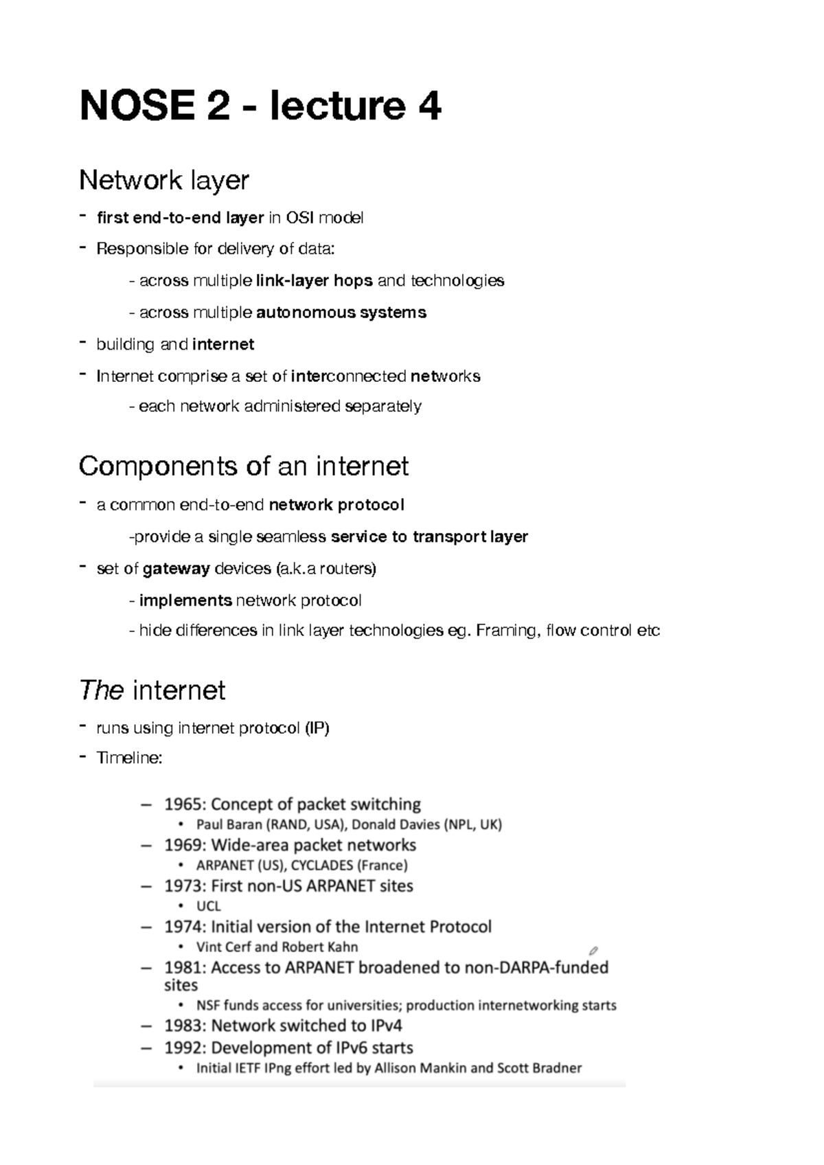 Nose2 Lec 4 Lecture 4 Nose 2 Lecture 4 Network Layer First End 2072