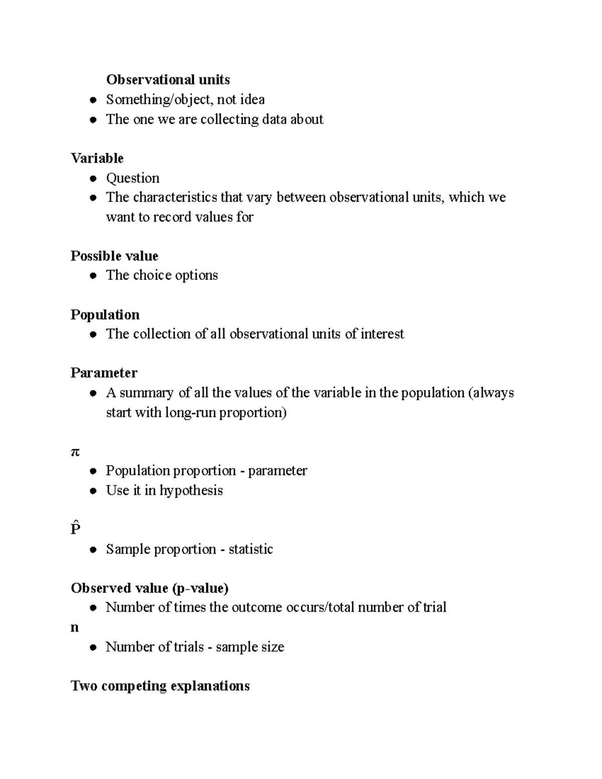 Math 120 Midterm Study Guide - Observational units Something/object ...
