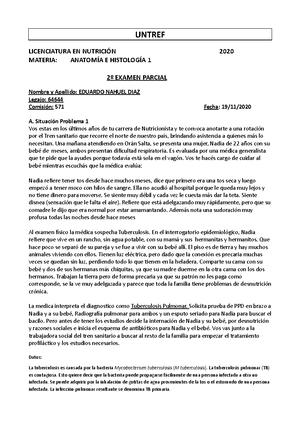 2do parcial Anatomía e Histología - Anatomía e Histología I – Lic Nutrición – UNTREF Segundo ...