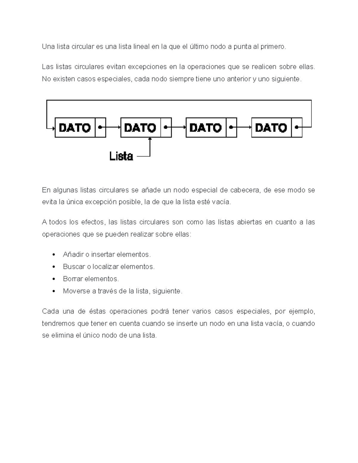 Listas circulares - programacion - Una lista circular es una lista ...