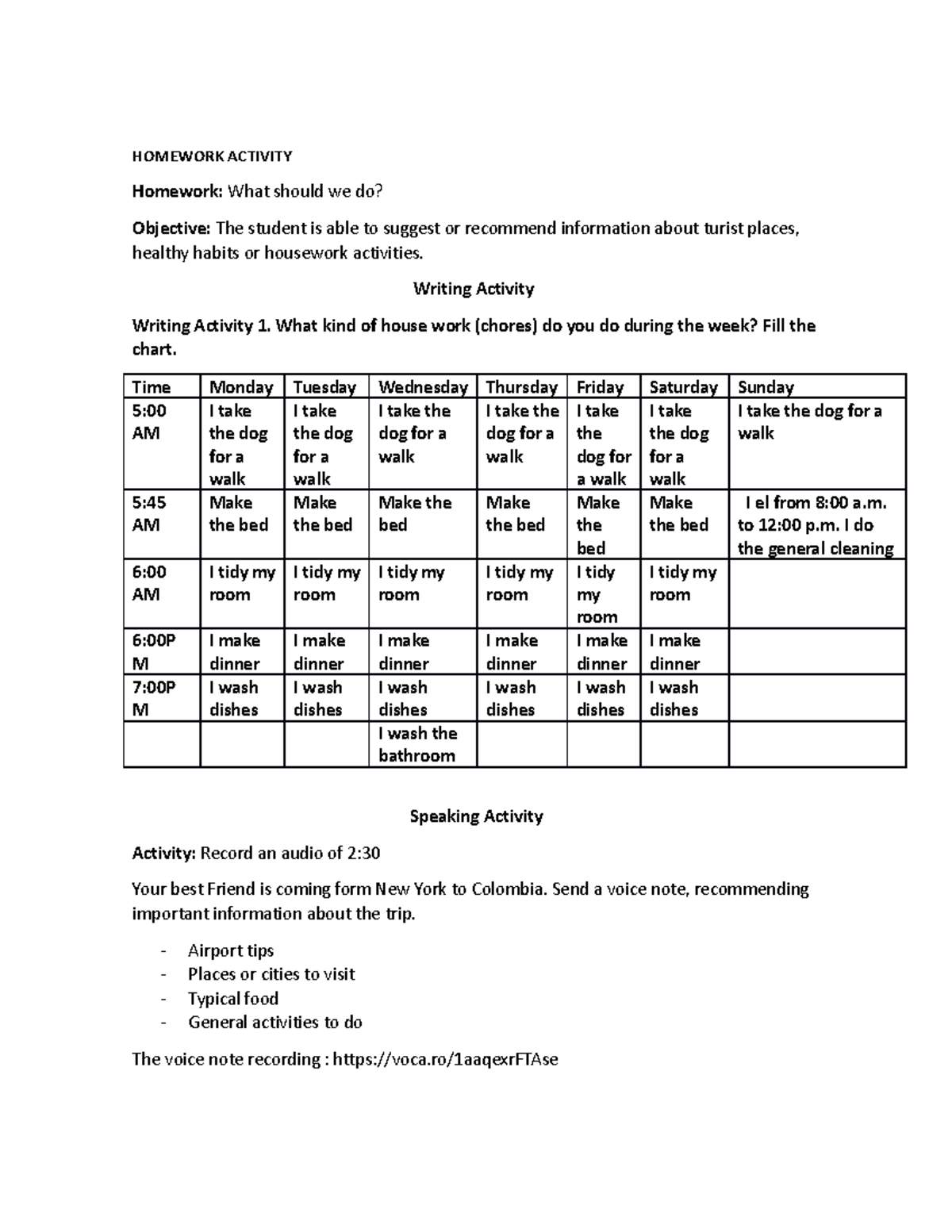 Homework Activity - HOMEWORK ACTIVITY Homework: What should we do ...