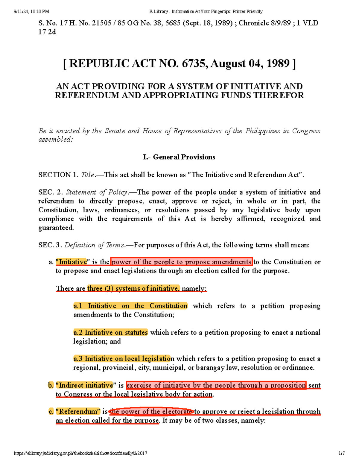 R.A. No. 6735 - R.A. No. 6735 . - S. No. 17 H. No. 21505 / 85 OG No. 38 ...
