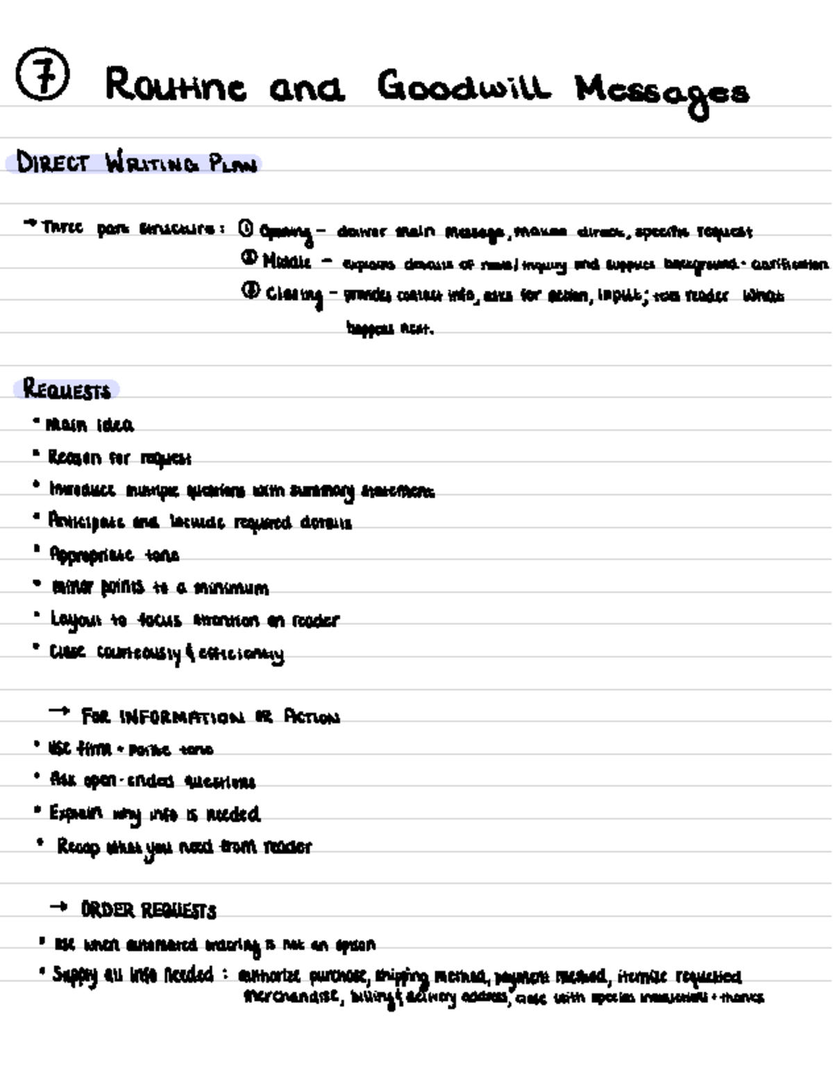 Routine and Goodwill Messages - 7 Routine and Goodwill Messages DIRECT ...