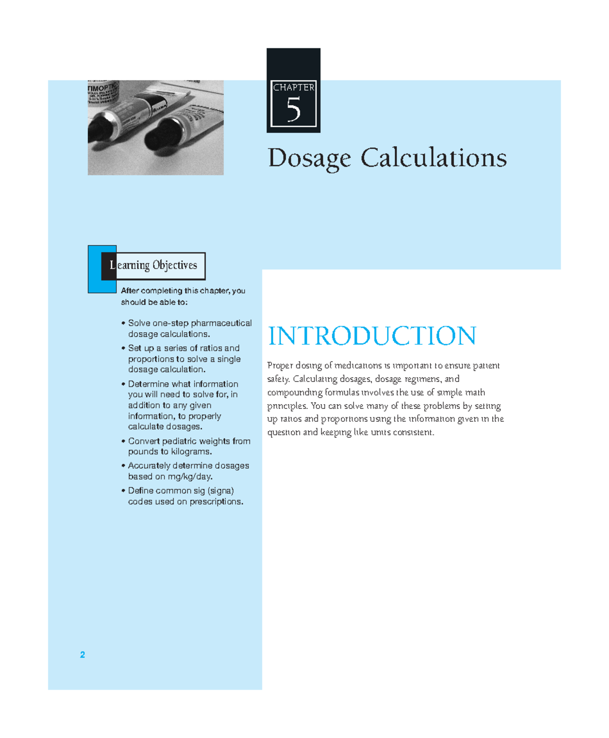 MATH FOR NURSING Dosage Calculations After Completing This Chapter