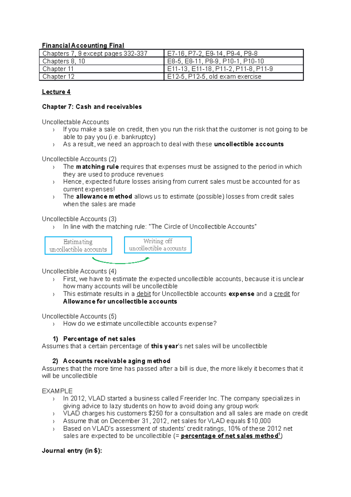 Lecture 4 (7 and 9) - Chapter 7 and 9 of Financial Accounting 11 ...