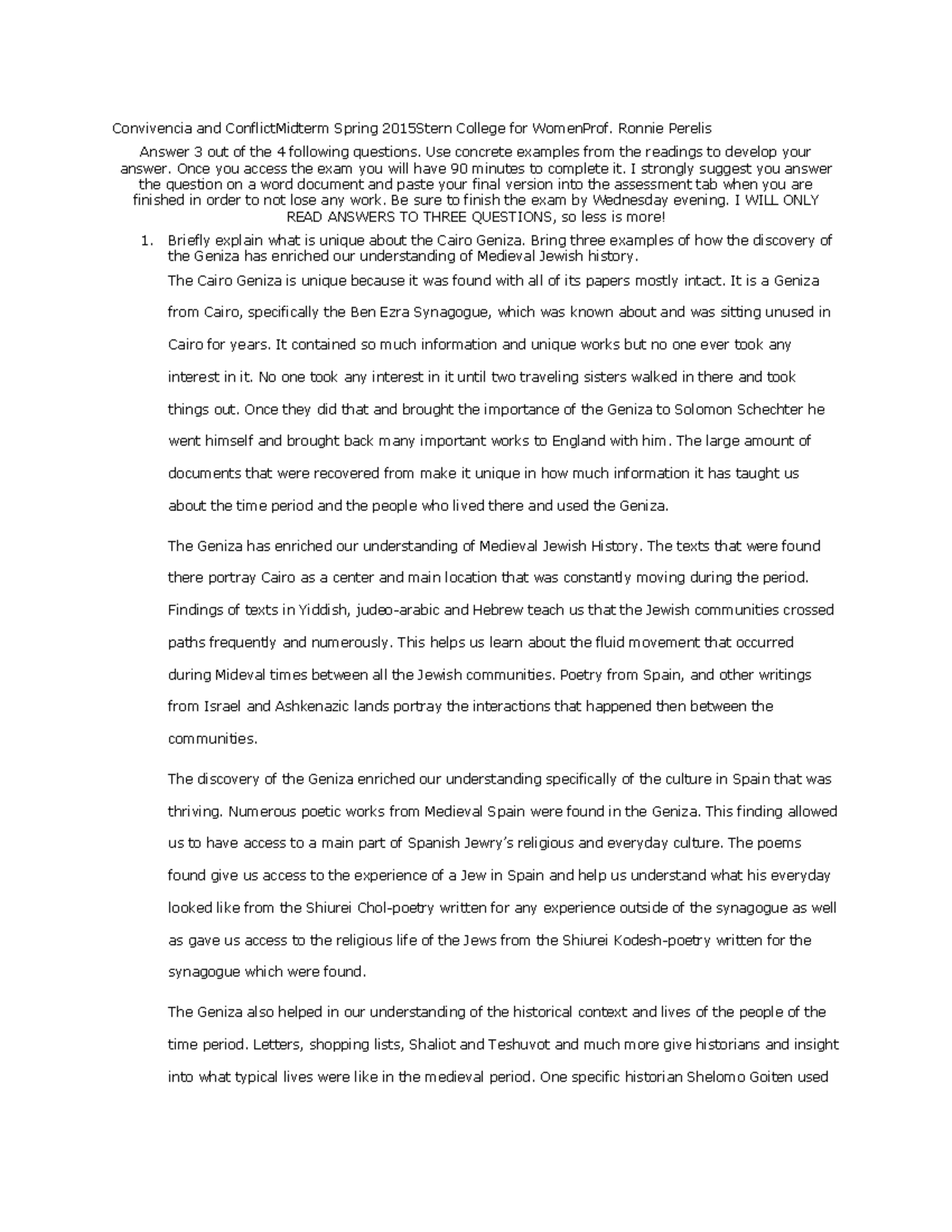 Jh midterm essays - Full notes - Convivencia and ConflictMidterm Spring ...