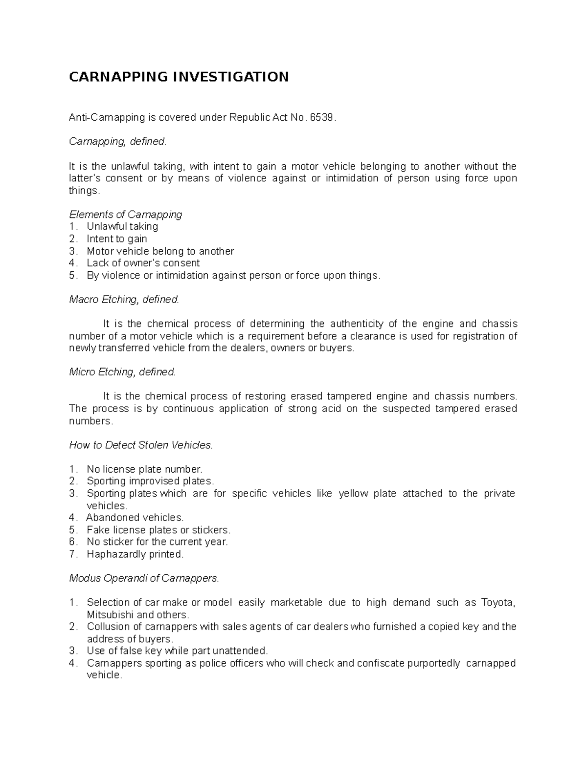 SCI-Carnapping - Easy access to my files - CARNAPPING INVESTIGATION Anti-Carnapping is covered ...