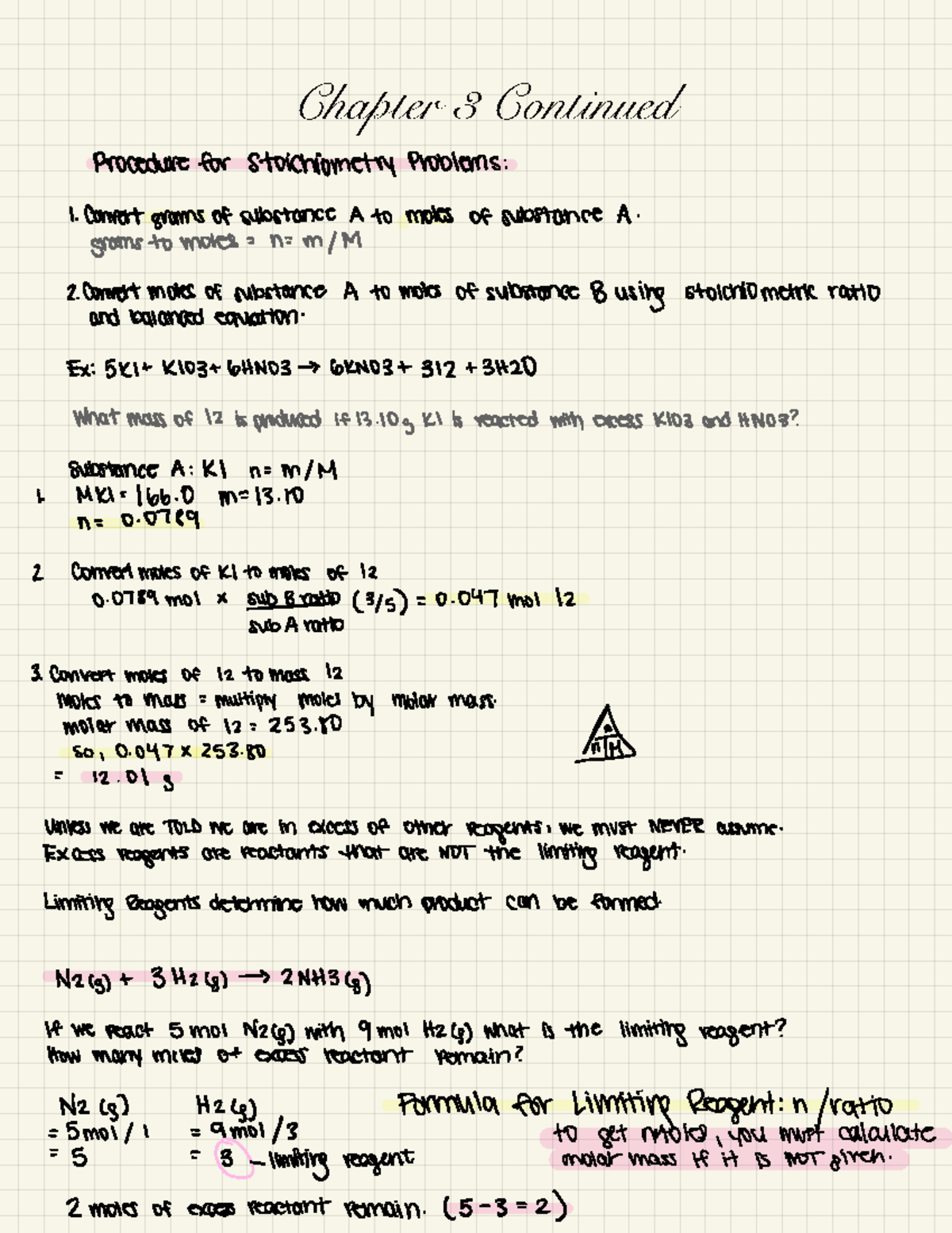 Procedure for Stoichiometry Problems Part Two - Chapter 3 Continued Procedure for stoichiometry ...