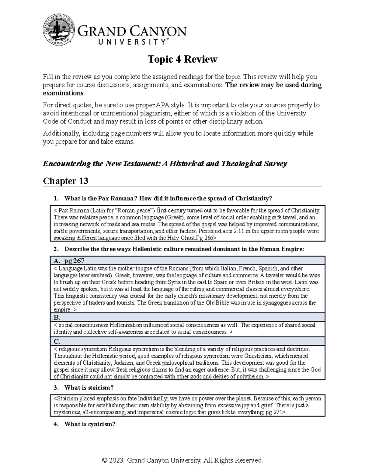BIB 107 RS T4Review - study guide - Topic 4 Review Fill in the review ...