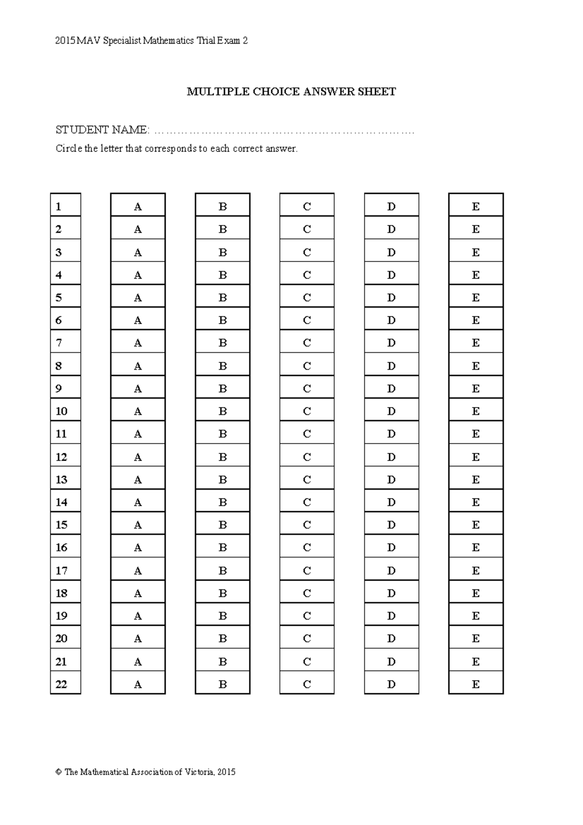 2015 SM Trial Exam 2 Answer Sheet - 2015 MAV Specialist Mathematics ...