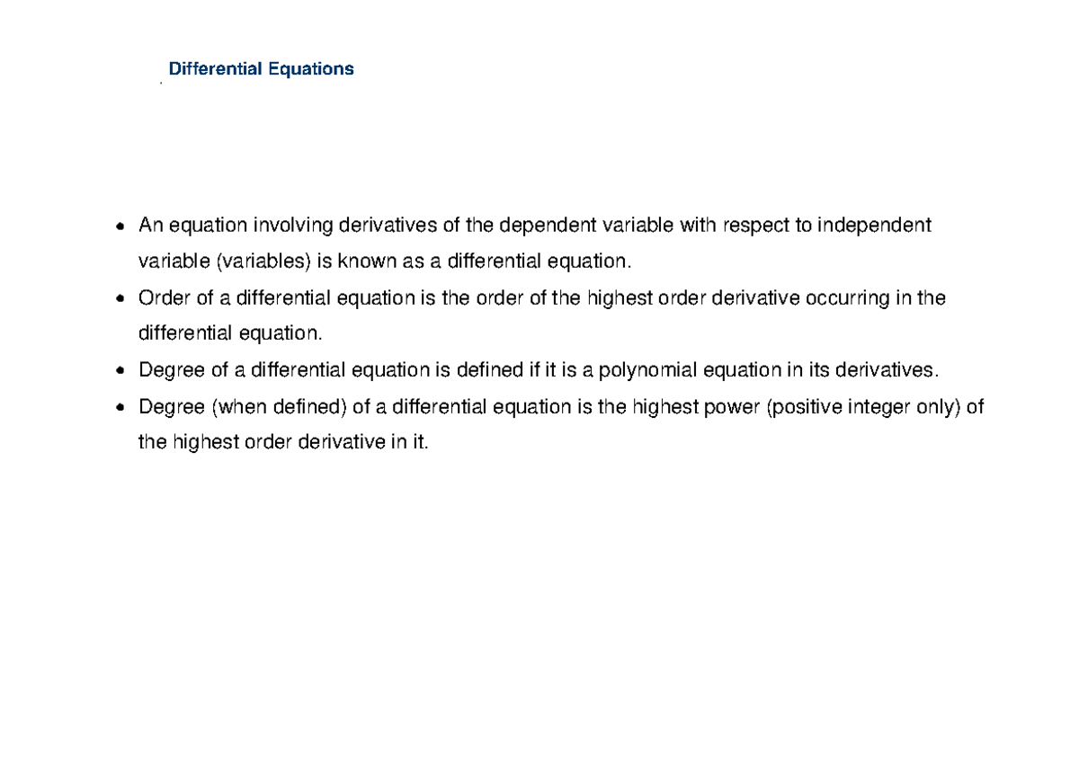 differentials equestions - An equation involving derivatives of the ...