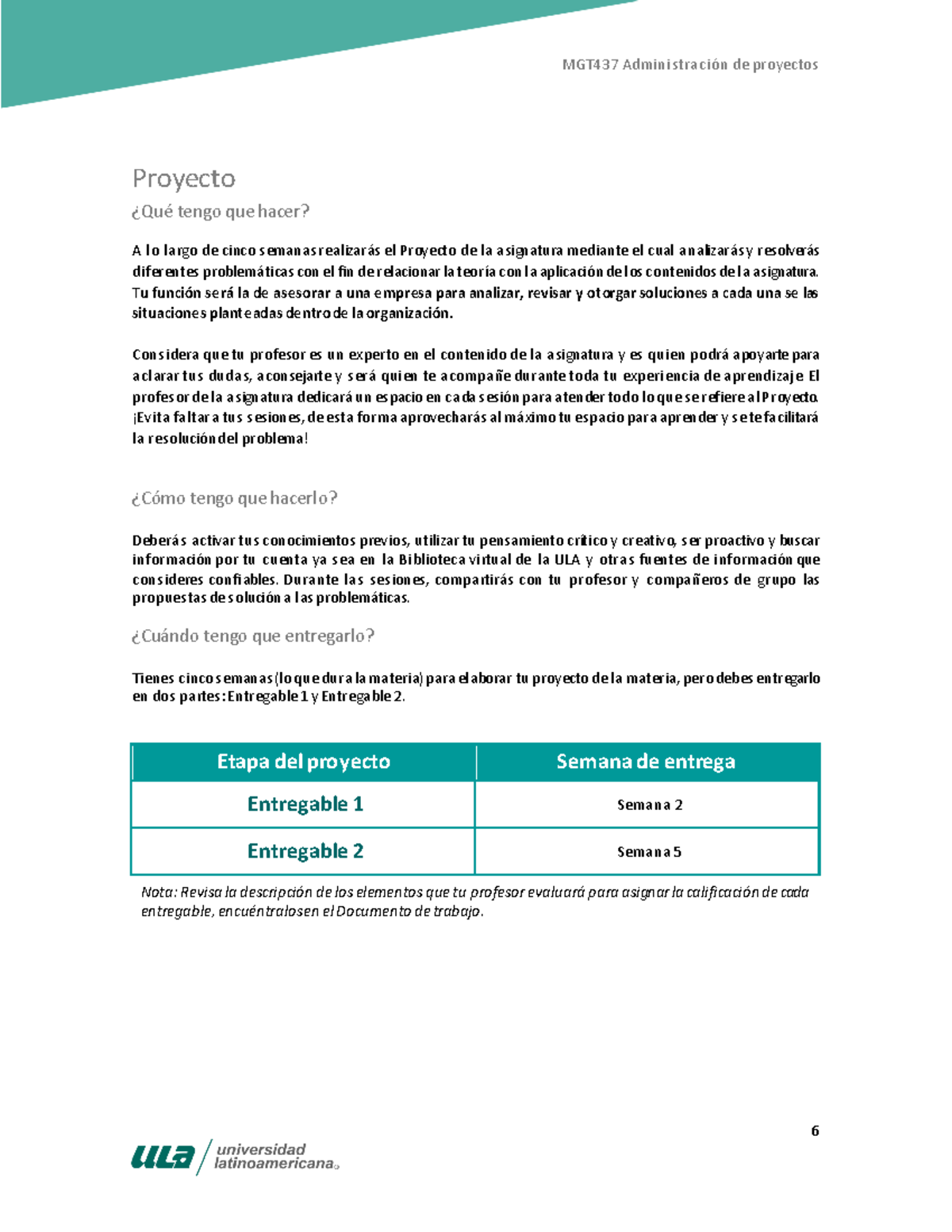 MGT437 Proyecto-2 - Entregable final - Proyecto ¿Qué tengo que hacer? A ...