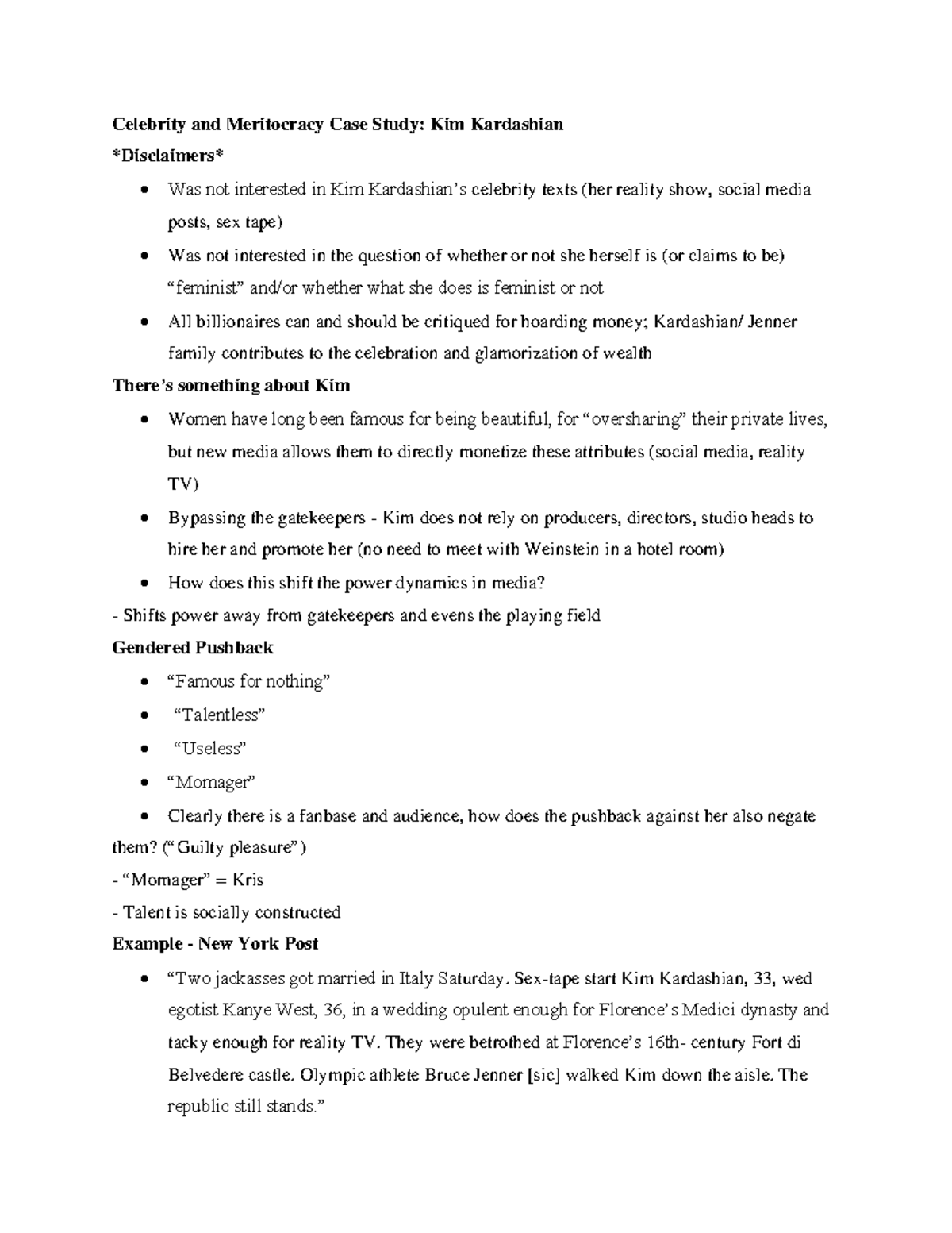 Celebrity and Meritocracy Case Study - Sex-tape start Kim Kardashian ...