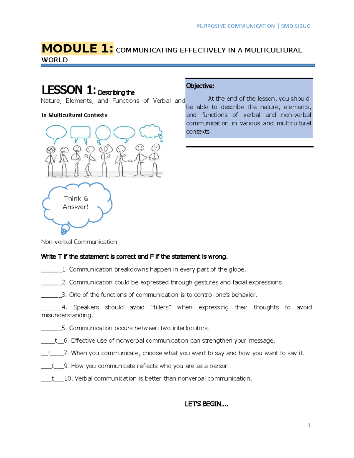 Module 1 Lesson 1 210920 184928 - MODULE 1: COMMUNICATING EFFECTIVELY ...