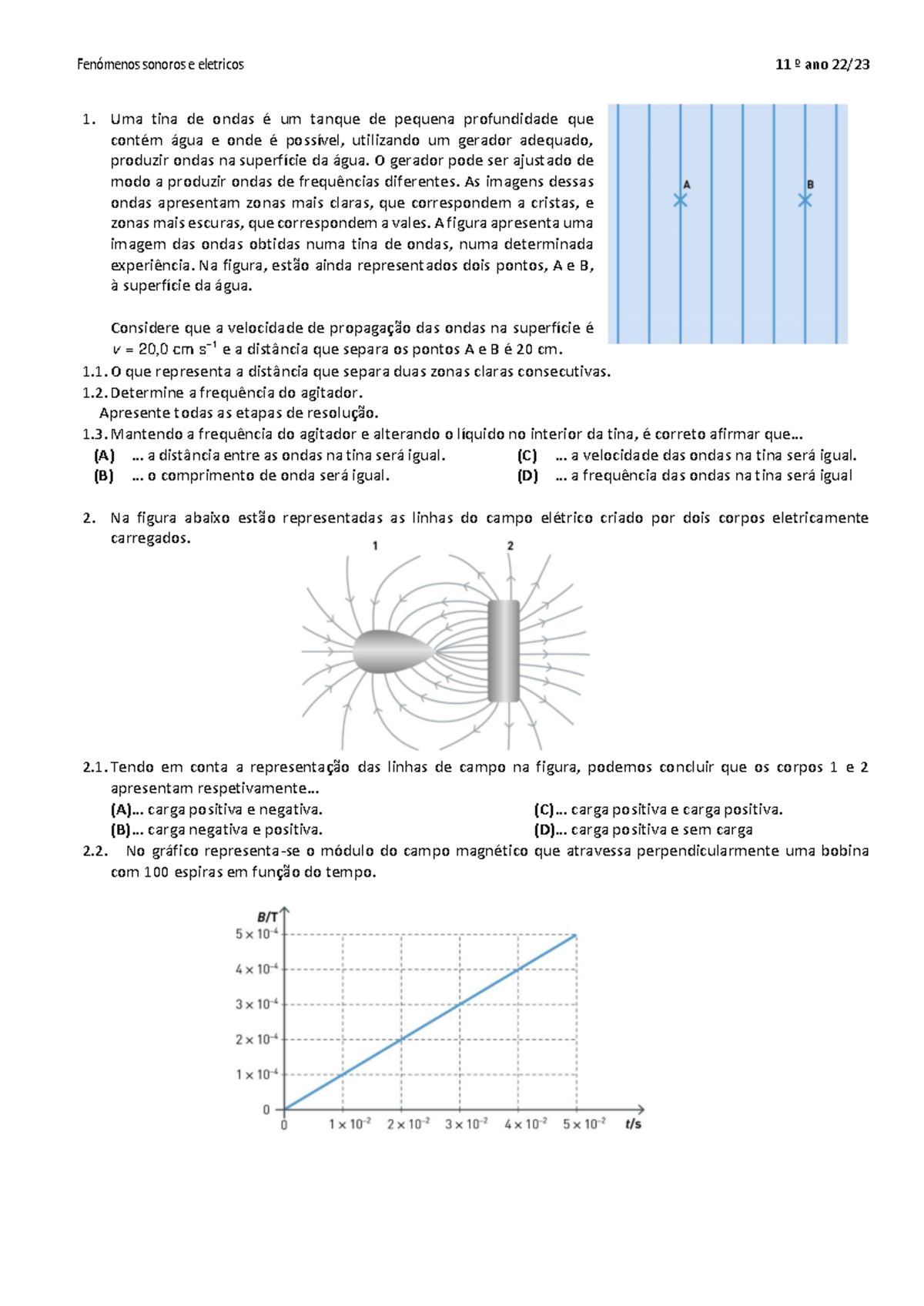 Fenomenos sonoros e eletricos - Uma tina de ondas é um tanque de ...